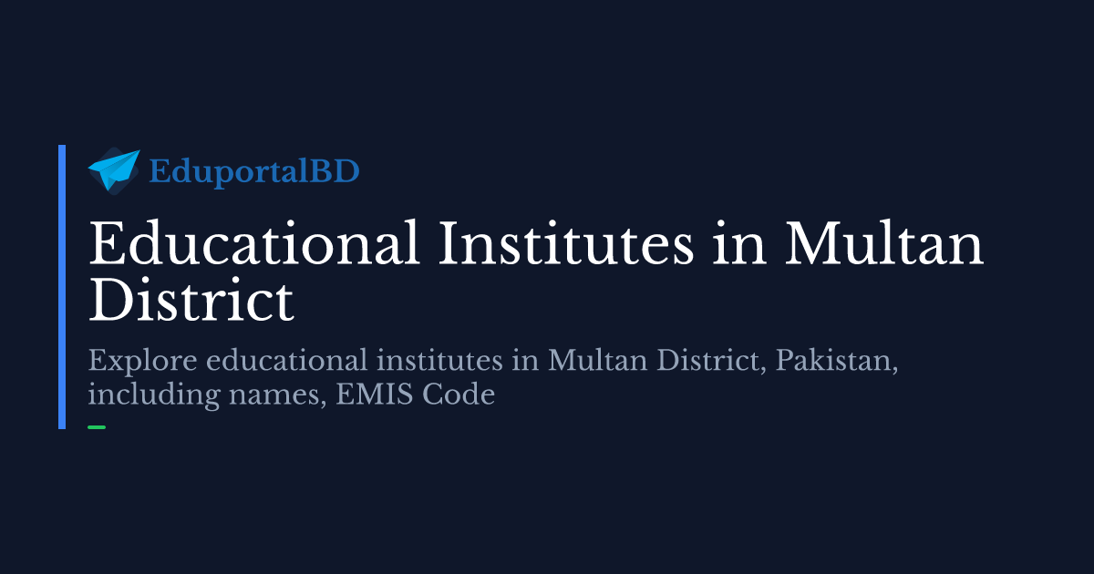 Educational Institutes in Multan District